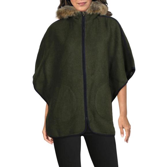 Joules | Jackets & Coats | Joules Womens Everly Green Faux Fur Trim ...